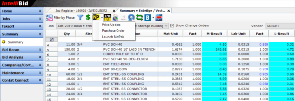 Pricing Material in IntelliBid | Conest Software Systems