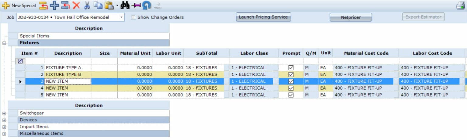 Create a Fixture Schedule Using Special Items | Conest Software Systems