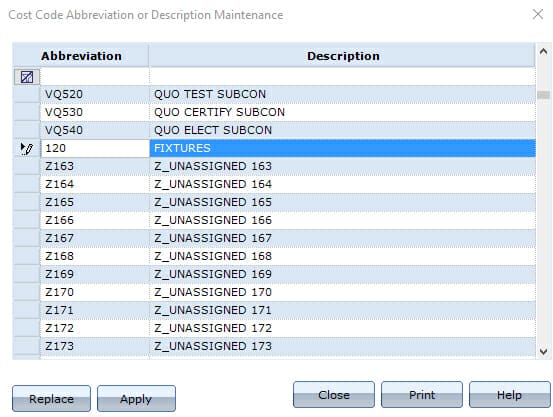 Cost Codes in IntelliBid | Conest Software Systems